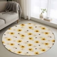 Area Rug 36in, Farmhouse Daisy Flower Bee Floor Carpet Living Room Rug ...