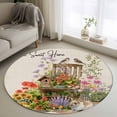 Area Rug 36in, Farmhouse Rabbit Sunflower Tulip Floor Carpet Living ...