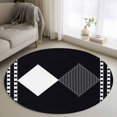Area Rug 36in, Modern Minimalist Diamond Floor Carpet Living Room Rug ...