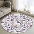 Area Rug 36in, Ocean Purple Starfish Coral Shell on Beige Floor Carpet ...