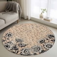 Area Rug 36in, Retro Farm Sunflowers on Letter Floor Carpet Living Room ...