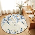 Area Rug 36in, Spring Daisy Blue Eucalyptus Floor Carpet Living Room ...