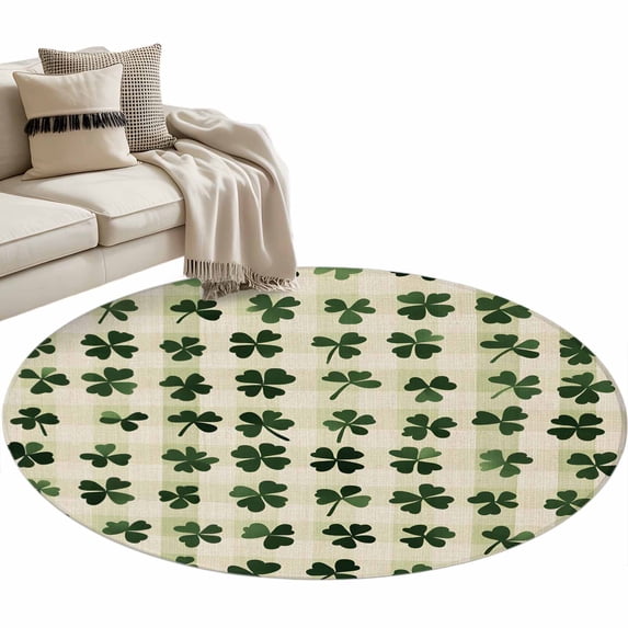 Area Rug 36in, St Patrick's Day Clovers Lucky Leaf Floor Carpet Living ...