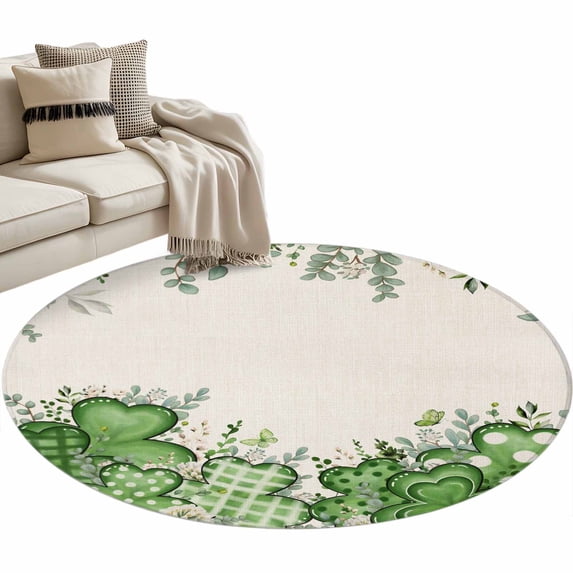 Area Rug 36in, St. Patrick's Day Ombre Eucalyptus Floor Carpet Living ...