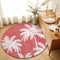 Area Rug 36in, Tropical Trees Coral Red Burlap Floor Carpet Living Room ...