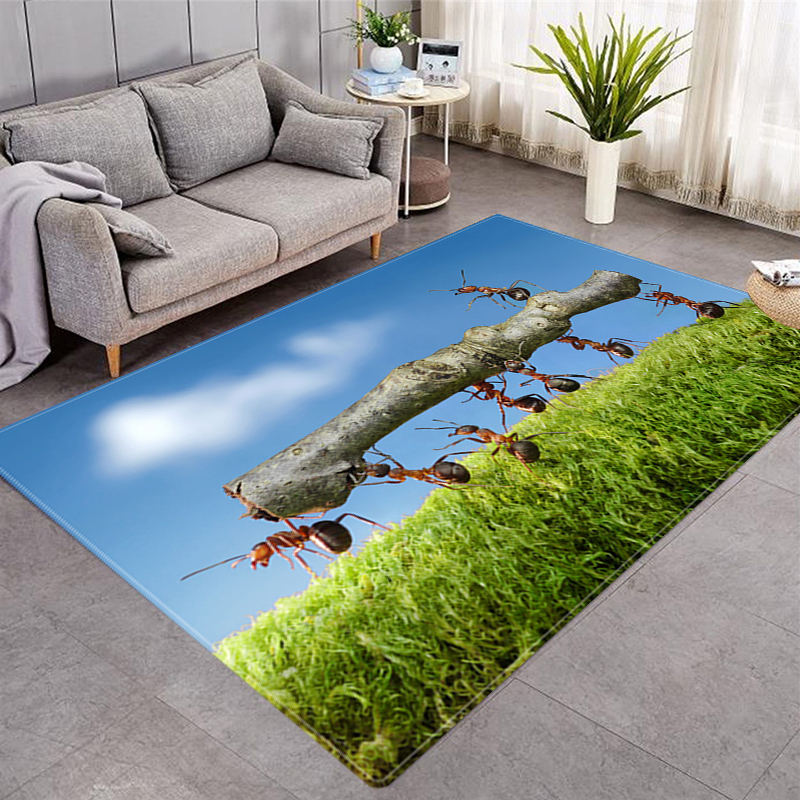 Area Rug 3D Insect Pattern Carpets Bedroom Cute Rug for Living Room ...