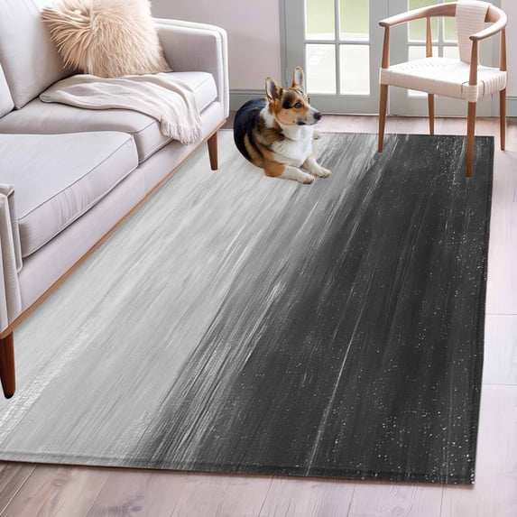 Area Rug 3x5 Ft, Grey Ombre Non Slip Area Rugs for Bedroom, Modern ...