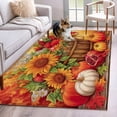 Area Rug 3x5 Ft, Orange Pumpkins Fall Non Slip Area Rugs for Bedroom ...