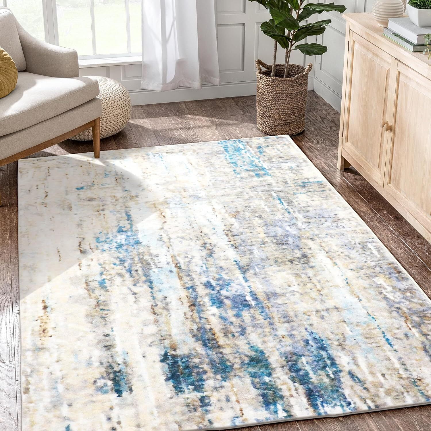 Area Rug 3x5 Modern Ombre Living Room Rug, Abstract Washable Entryway ...