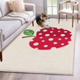 Area Rug 3x5ft Abstract Apples Polka Dot Green Leaves Area Rugs ...