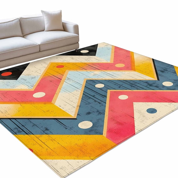 Area Rug 3x5ft Abstract Art Washable Area Rugs for Living Room National ...