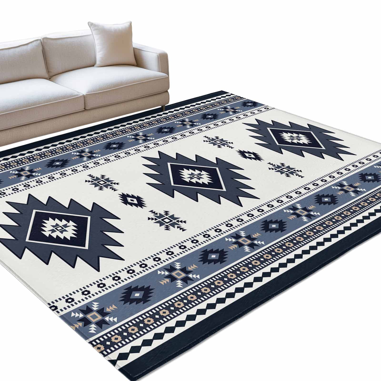 Area Rug 3x5ft Abstract Aztec Texture Washable Area Rugs for Living ...