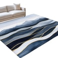 Area Rug 3x5ft Abstract Blue Gray White Mountain Washable Area Rugs for ...