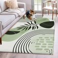 Area Rug 3x5ft Abstract Mid Century Green Color Block Area Rugs ...