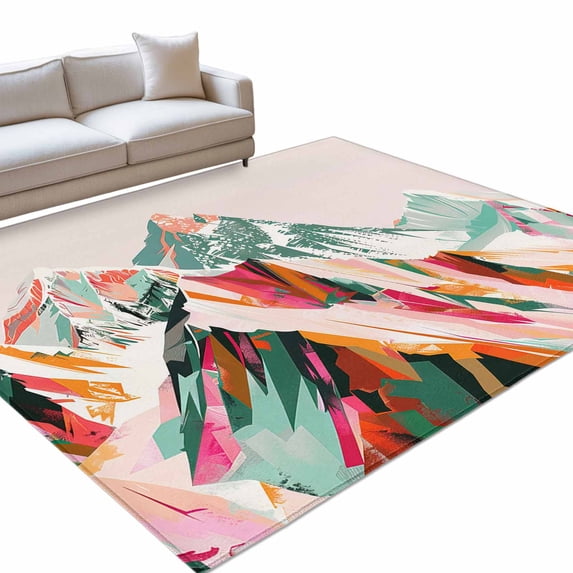 Area Rug 3x5ft Abstract Mountain Washable Area Rugs for Living Room ...