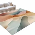 Area Rug 3x5ft Abstract Orange Brown Blue Texture Washable Area Rugs ...