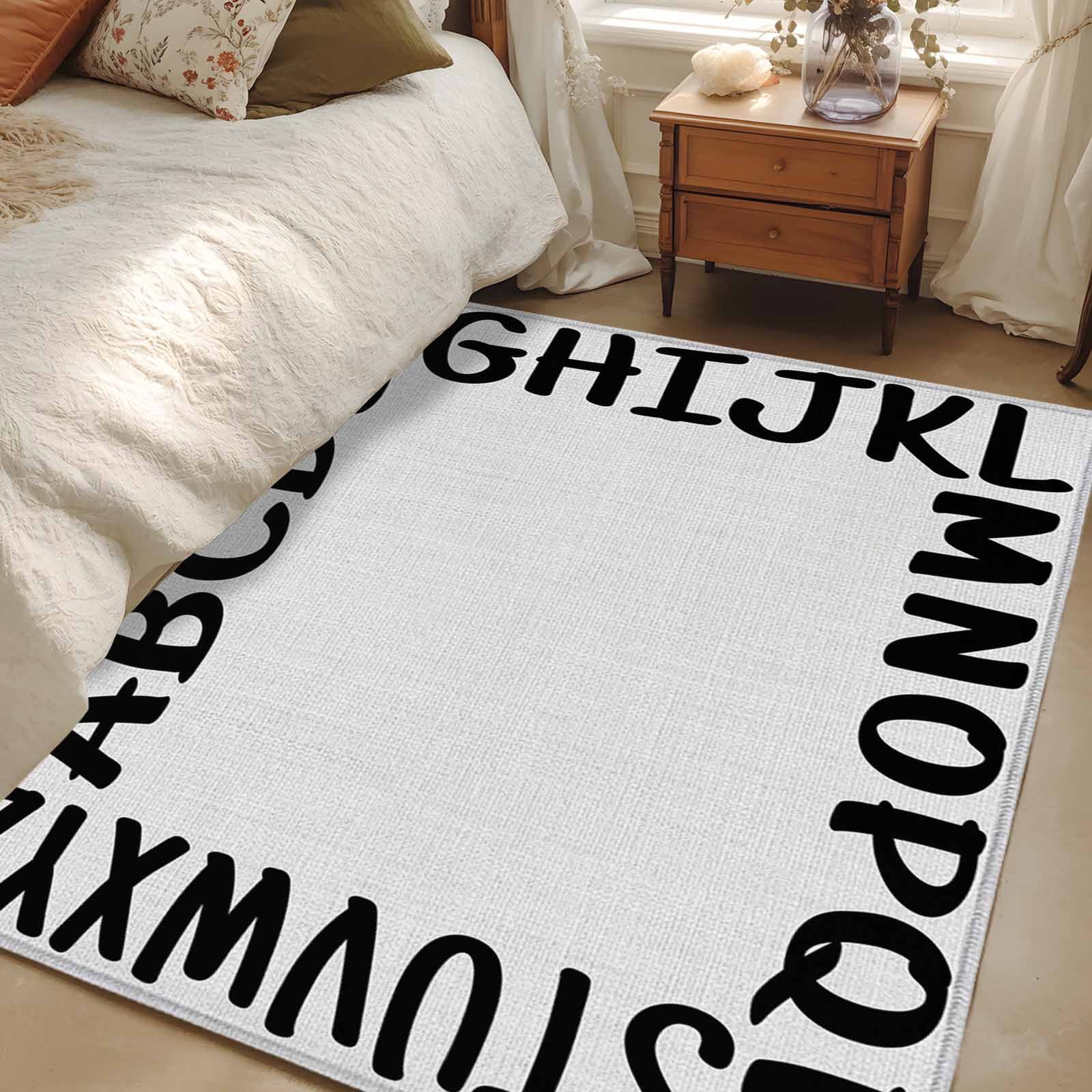 Area Rug 3x5ft Alphabet Carpets Indoor Floor Area Mat Washable Entrance ...