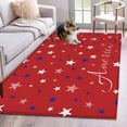 Area Rug 3x5ft American Stars on Red Area Rugs Washable Low Pile Floor ...