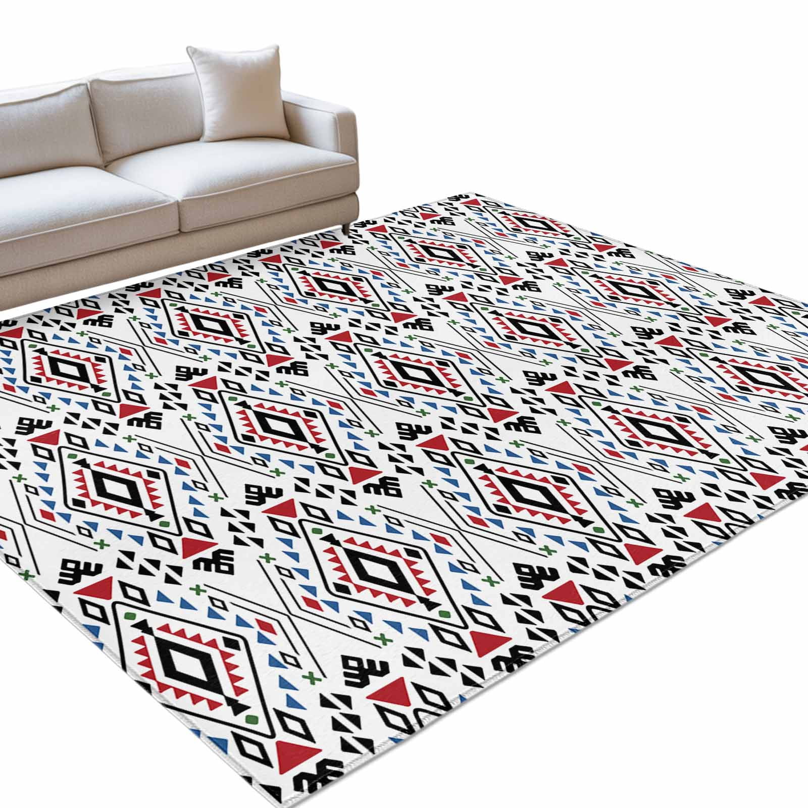 Area Rug 3x5ft Aztec Tribe Style Washable Area Rugs for Living Room ...
