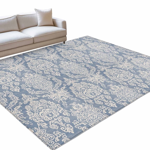 Area Rug 3x5ft Blue Boho Tribal Washable Area Rugs for Living Room ...