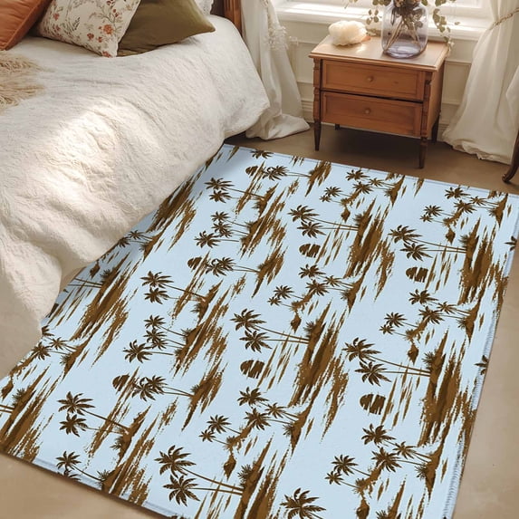 Area Rug 3x5ft Blue Brown Summer Beach Floor Carpets Indoor Floor Area ...