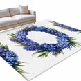Area Rug 3x5ft Blue Flowers Wreath Washable Area Rugs for Living Room ...