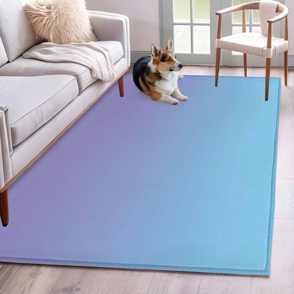 Area Rug 3x5ft Blue to Purple Ombre Gradient Shadow Area Rugs Washable ...