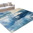 Area Rug 3x5ft Blue Washable Area Rugs for Living Room Abstract ...