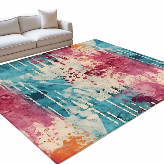Area Rug 3x5ft Bohemian Style Washable Area Rugs for Living Room ...