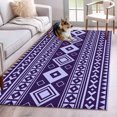 Area Rug 3x5ft Boho Geometric Purple Stripes Area Rugs Washable Low ...