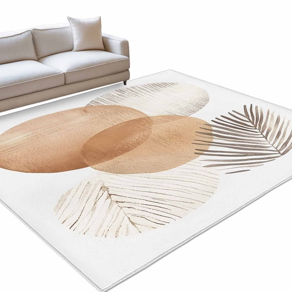 Area Rug 3x5ft Boho Washable Area Rugs for Living Room Bohemian Leaves ...