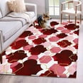 Area Rug 3x5ft Burgundy Red Moroccan Texture Area Rugs Washable Low ...