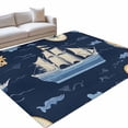 Area Rug 3x5ft Cartoon Sailboat Ocean Washable Area Rugs for Living ...