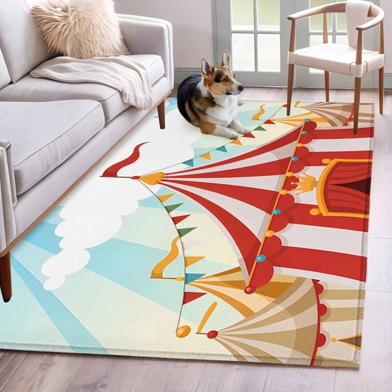 Area Rug 3x5ft Cartoon Stripe House Flag Area Rugs Washable Low Pile ...