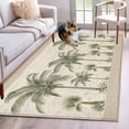 Area Rug 3x5ft Coastal Tropical Olive Green Palm Trees Area Rugs ...
