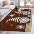 Area Rug 3x5ft Coffee Beans on Linen Area Rugs Washable Low Pile Floor ...