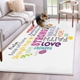 Area Rug 3x5ft Colorful Inspirational Quotes with Love Heart Area Rugs ...
