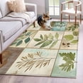 Area Rug 3x5ft Country Leaves Watercolor Herb Area Rugs Washable Low ...