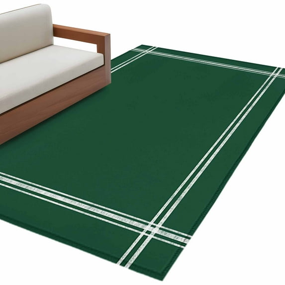 Area Rug 3x5ft, Dark Hunter Green Washable Rugs for Living Room Bedroom ...