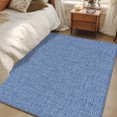 Area Rug 3x5ft Denim Blue Linen Texture Floor Carpets Indoor Floor Area ...