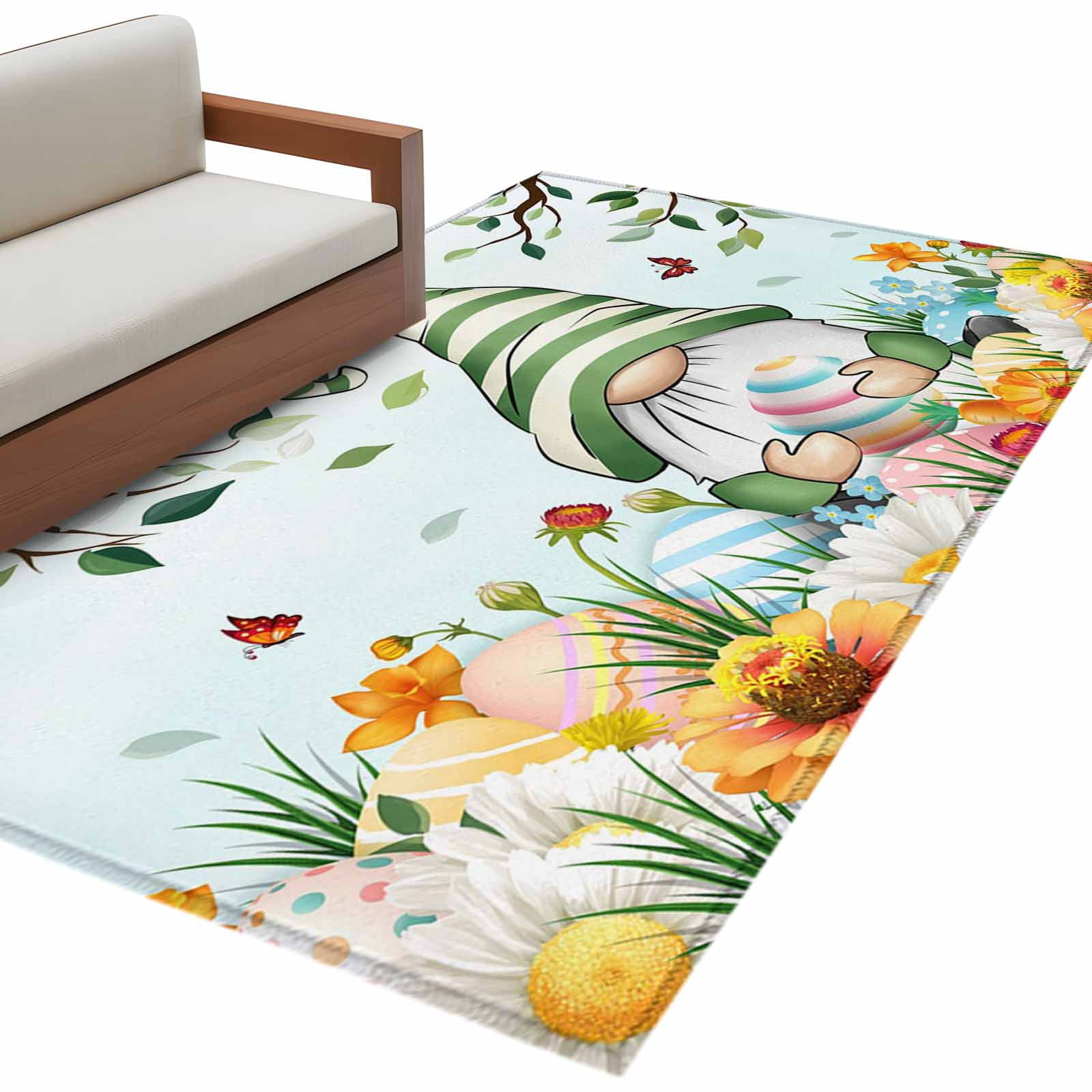Area Rug 3x5ft, Easter Dwarf Egg Washable Rugs for Living Room Bedroom ...