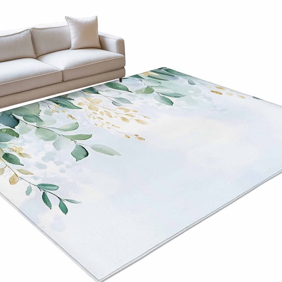 Area Rug 3x5ft Eucalyptus Leaves Washable Area Rugs for Living Room ...