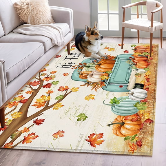 Area Rug 3x5ft, It's Fall Y'all Words Washable Rugs for Living Room ...
