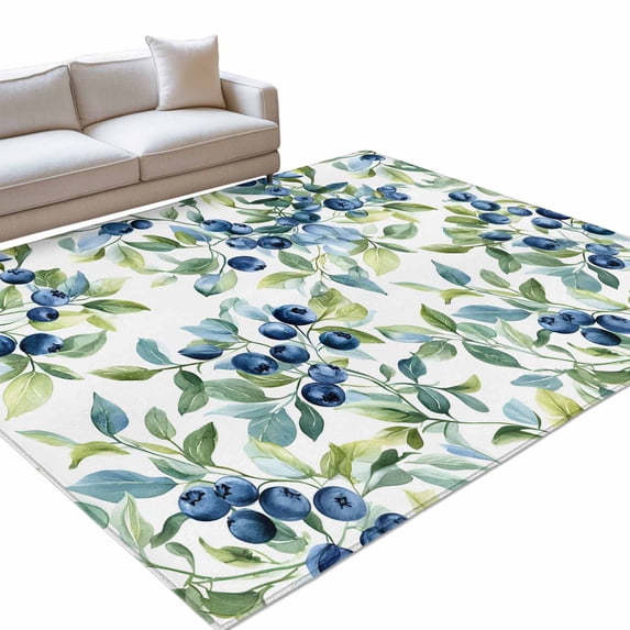 Area Rug 3x5ft, Farm Plant Blueberry Fruit Washable Rugs for Living ...
