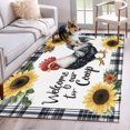 Area Rug 3x5ft Farmhouse Rooster Sunflower Area Rugs Washable Low Pile ...