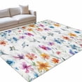 Area Rug 3x5ft Flower Floral Bird Washable Area Rugs for Living Room ...