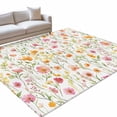 Area Rug 3x5ft Flowers Washable Area Rugs for Living Room Spring ...