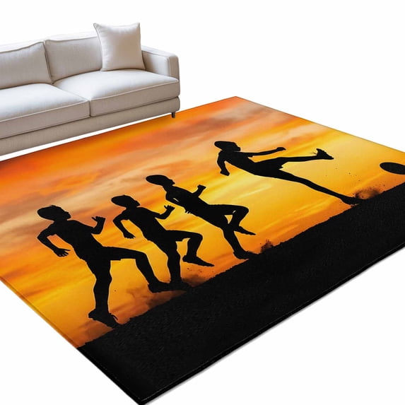 Area Rug 3x5ft, Football Sports Competition Washable Rugs for Living ...