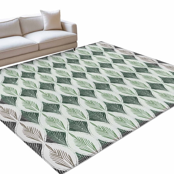 Area Rug 3x5ft Geometric Floral Washable Area Rugs for Living Room Hand ...