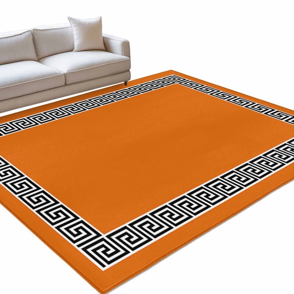 Area Rug 3x5ft Geometric Greek Key Design Washable Area Rugs for Living ...
